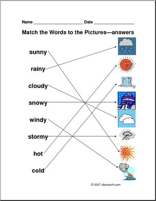 Worksheet: Matching Weather | Abcteach
