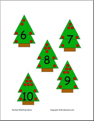 Board Game: Matching Christmas Trees (preschool) -color | Abcteach