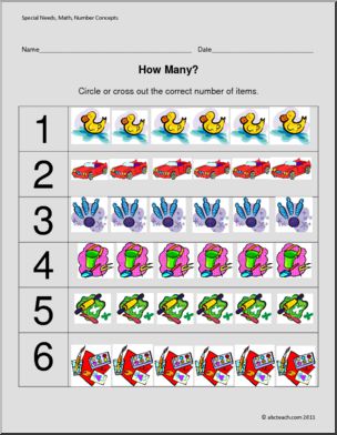 Special Needs: Math – Number Concepts – Abcteach