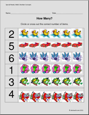 Special Needs: Math – Number Concepts – Abcteach