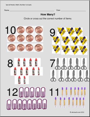 Special Needs: Math – Number Concepts – Abcteach