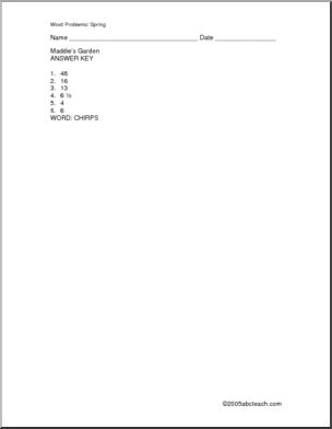 Word Problems: Spring Garden (elementary) | Abcteach