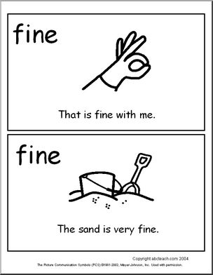 Fine (black outline version) Homonym I abcteach.com
