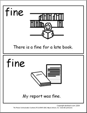 Fine (black outline version) Homonym I abcteach.com