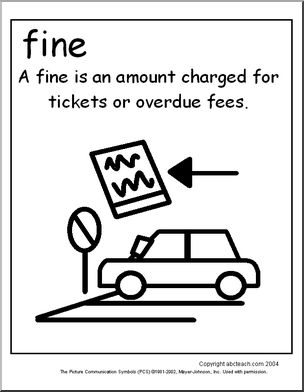 Fine (black outline version) Homonym I abcteach.com