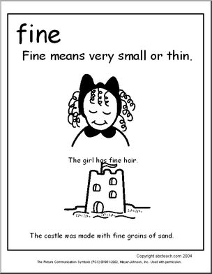 Fine (black outline version) Homonym I abcteach.com