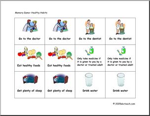 Memory Game: Health – Abcteach