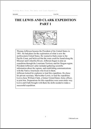 Comprehension: Lewis and Clark (elementary) | Abcteach
