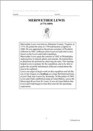 Comprehension: Lewis and Clark (elementary) | Abcteach
