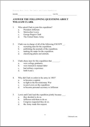 Comprehension: Lewis and Clark (elementary) | Abcteach