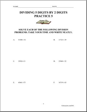 5 digits by 2 digit Division