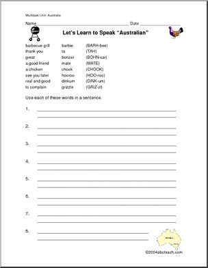 Unit: Australia (elementary) – Abcteach
