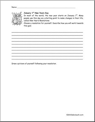 Writing Prompts: My Journal - January (elementary) | Abcteach