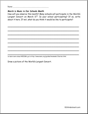 Writing Prompts: My Journal – March (elementary) – Abcteach