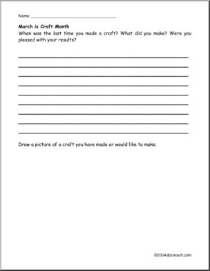 Writing Prompts: My Journal – March (elementary) – Abcteach