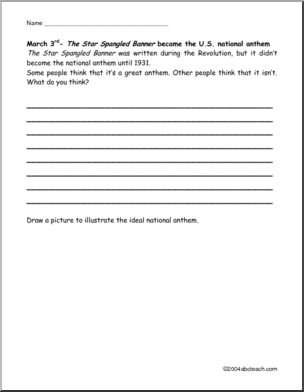 Writing Prompts: My Journal – March (elementary) – Abcteach