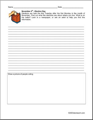 Writing Prompts: My Journal - November (elementary) | Abcteach