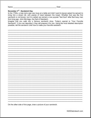 Writing Prompts: My Journal - November (middle) | Abcteach