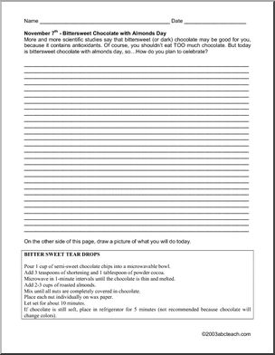 Writing Prompts: My Journal - November (middle) | Abcteach