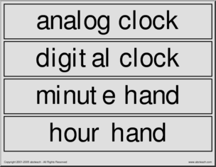 Word Wall: Words for Telling Time – Abcteach
