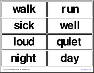Antonyms Word Wall I abcteach.com