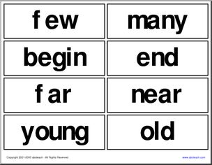 Antonyms Word Wall I abcteach.com