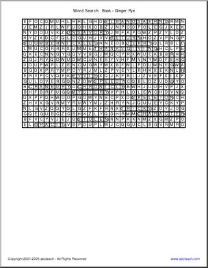 Book - Ginger Pye (elem/upper elem) Word Search I abcteach.com