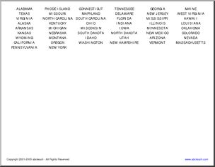 Word Search: The 50 States | Abcteach