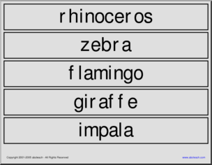 Word Wall: African Animals | Abcteach