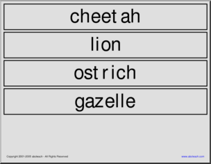 Word Wall: African Animals | Abcteach