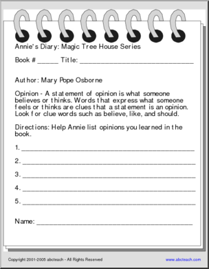Notepad for Magic Tree House books Shapebook – Abcteach