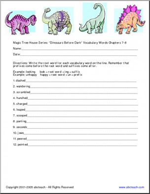 Dinosaurs Before Dark (primary) Book I abcteach.com