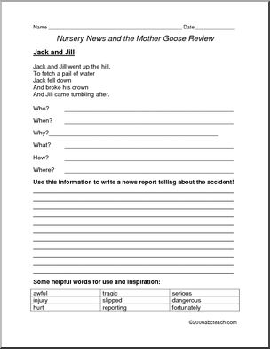 News and Nursery Rhymes (multiple levels) Unit – Abcteach