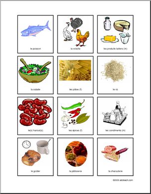French: Matching Game–Nourriture–Food – Abcteach