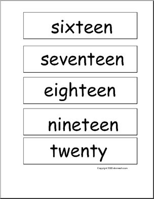 Number Vocabulary Word Wall