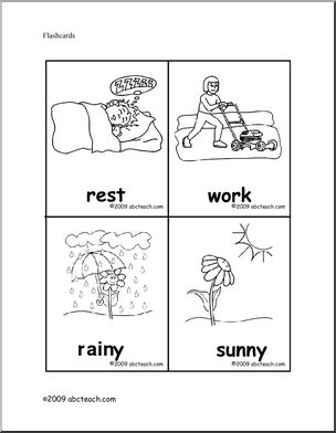 Weather Flashcards Black And White