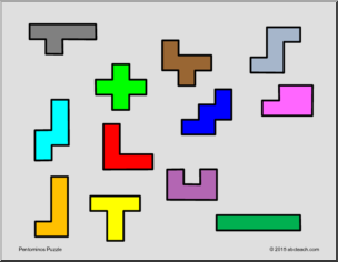 Math Puzzle: Pentominos Puzzle – Tyrannosaurus Rex – Abcteach