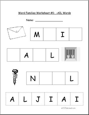 Word Family – ail words Worksheet – Abcteach