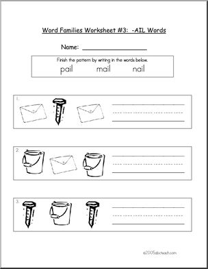Word Family – ail words Worksheet – Abcteach
