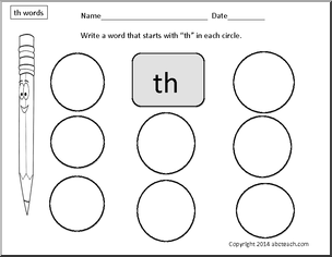 Beginning Sounds - (st, ch, th, cl, sh, sl) Phonics I abcteach.com