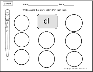 Beginning Sounds - (st, ch, th, cl, sh, sl) Phonics I abcteach.com