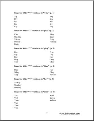 Phonics: The Y Sound | Abcteach