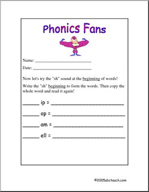 Phonics Fans: “sh” words – Abcteach