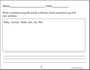Easy Writing Sentences (with pictures) 2 – Abcteach