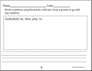 Easy Writing Sentences (with pictures) 2 – Abcteach