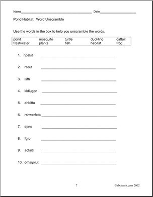Unit: Pond Habitat (Primary) | Abcteach