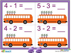Interactive: Notebook: Math: Subtraction w/interactive images: Set 4 ...