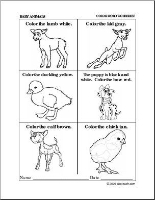 Worksheet Set: Baby Animal Theme – Abcteach