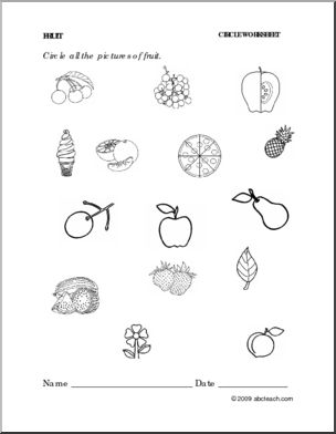 Worksheet Set: Fruit Theme | Abcteach