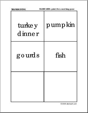 Matching: Thanksgiving Words (preschool/primary) – Abcteach